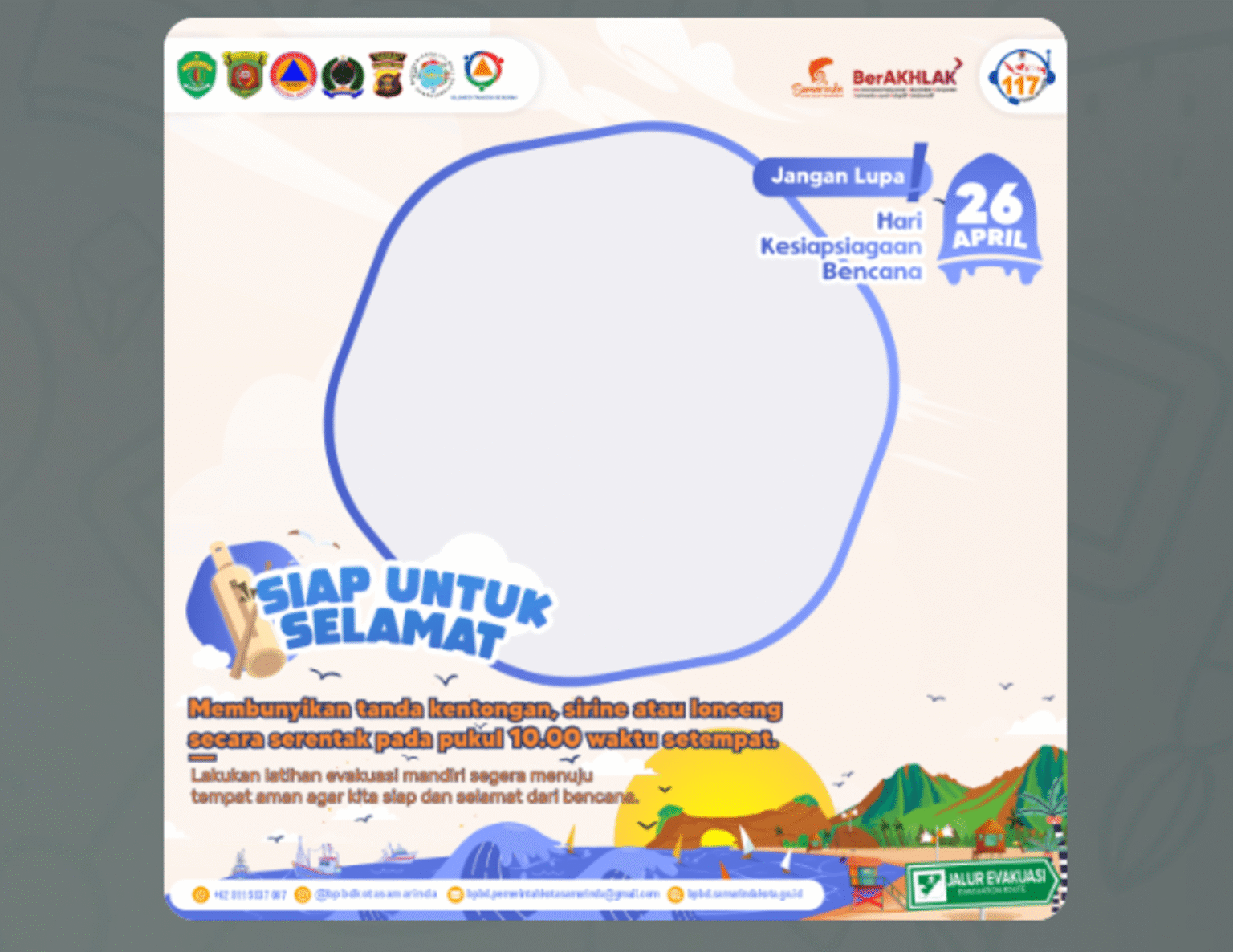 LINK Twibbon Hari Kesiapsiagaan Bencana 2025: Cocok untuk Foto Profil Baru, Yuk Posting ...