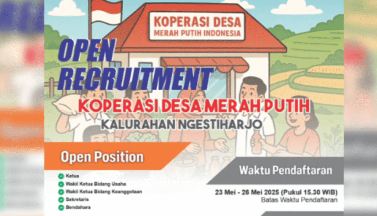 Cara Daftar Pegawai Koperasi Desa Merah Putih 2025 Ngestiharjo: Buka Posisi Ketua hingga ...